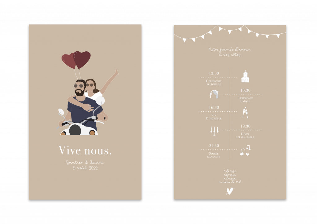 Faire-part mariage personnalisé | Loupiote Créatrice